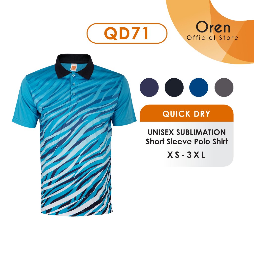 Oren Sport QD Quick Dry Sublimation Collar Shirt QD71 | Shopee Malaysia