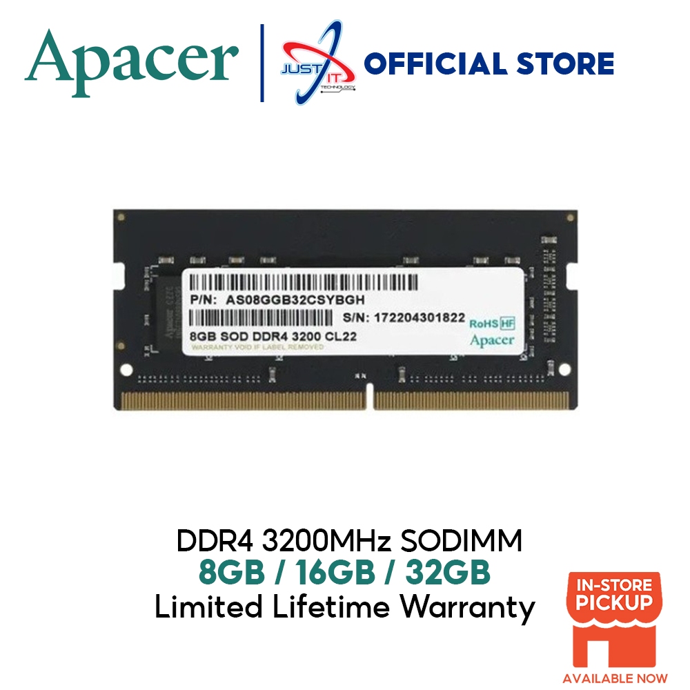 Apacer Value DDR4 3200MHZ CL22 Laptop Sodimm RAM (8GB/16GB/32GB) | Shopee Malaysia