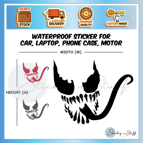Spider-man Venom Sticker Spidey Stiker Marvel Kereta Waterproof Car ...