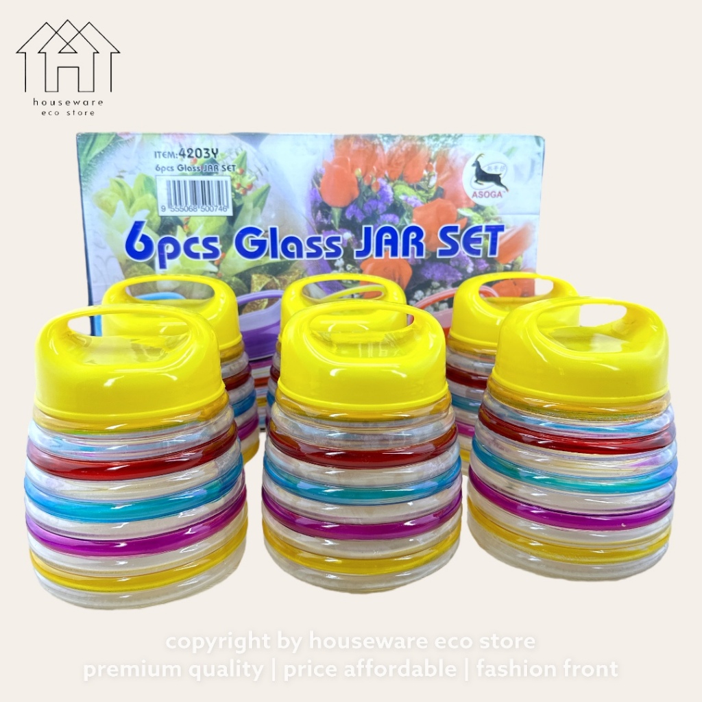 6pcs Kaca Balang Kuih Raya | Besar Bekas Kuih Raya Sets | Storage ...