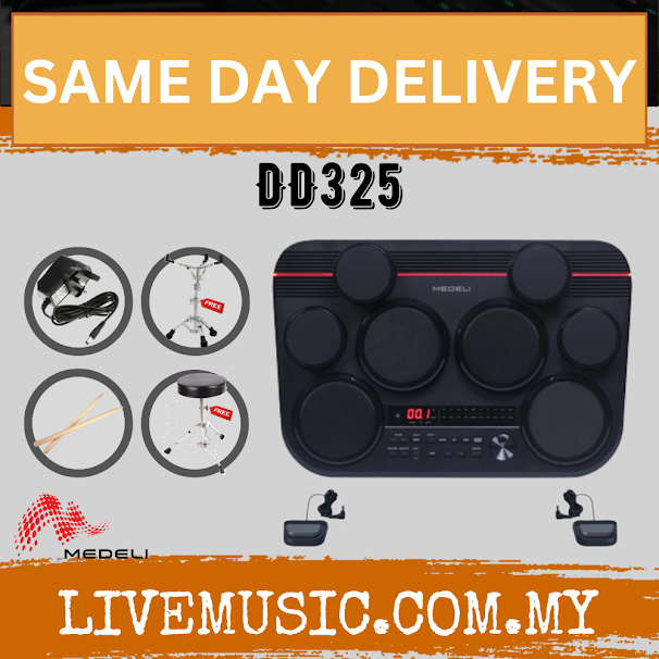 Medeli DD325 Portable Digital Drum w/Drumstick And Adapter ( DD 325 ...
