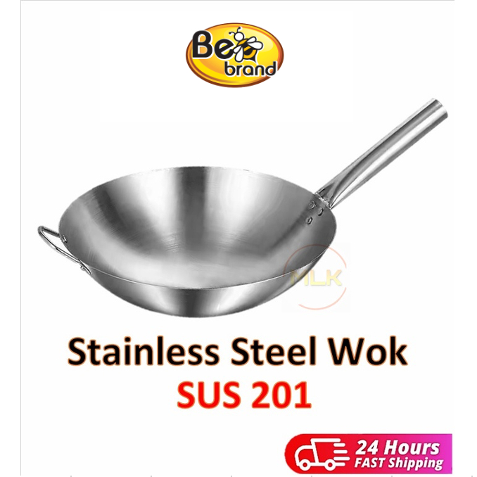 MLK Stainless Steel Wok with Single Ear High Quality/Single Handle ...