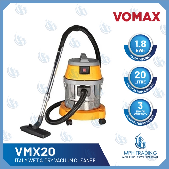 VOMAX VMX20 Wet & Dry Vacuum Cleaner 1800W with 20L Tank Capacity ...