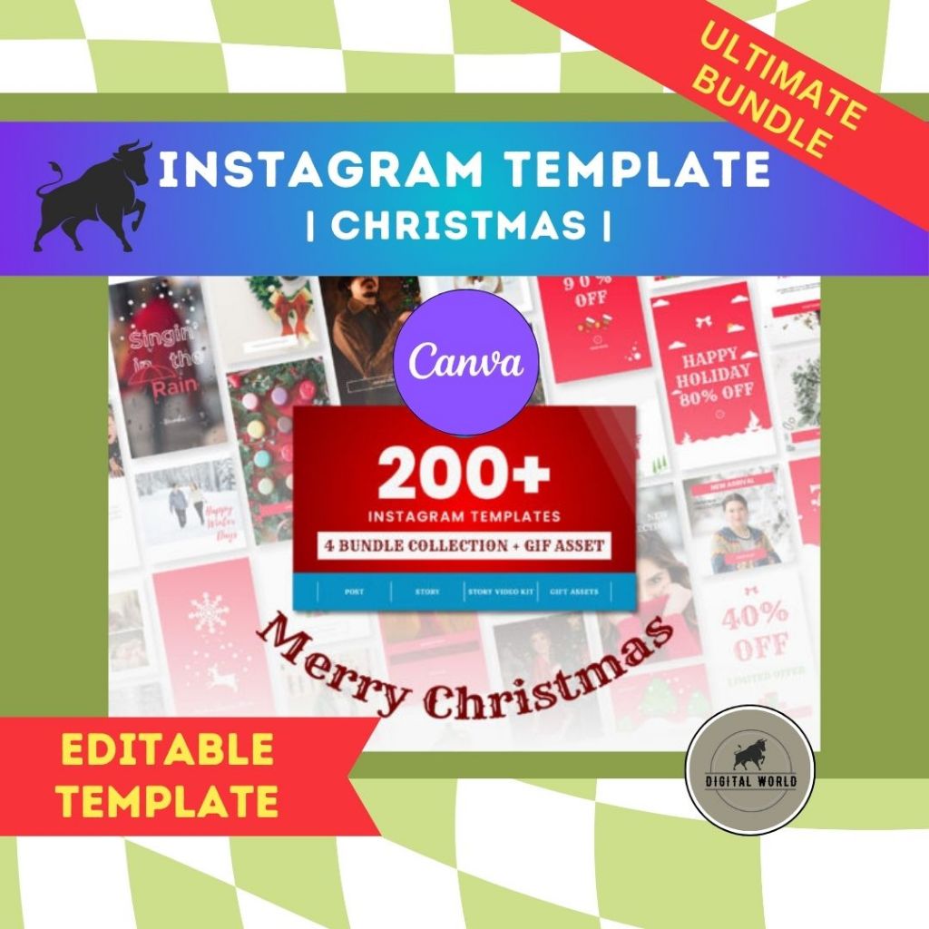 200+ Christmas Themed Instagram Template | Canva Instagram Template ...