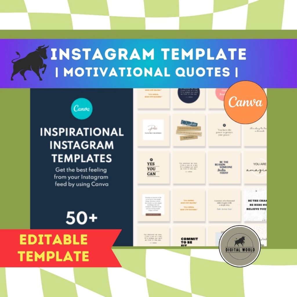 50 Motivational Quotes Template | Instagram Post Template | Editable ...