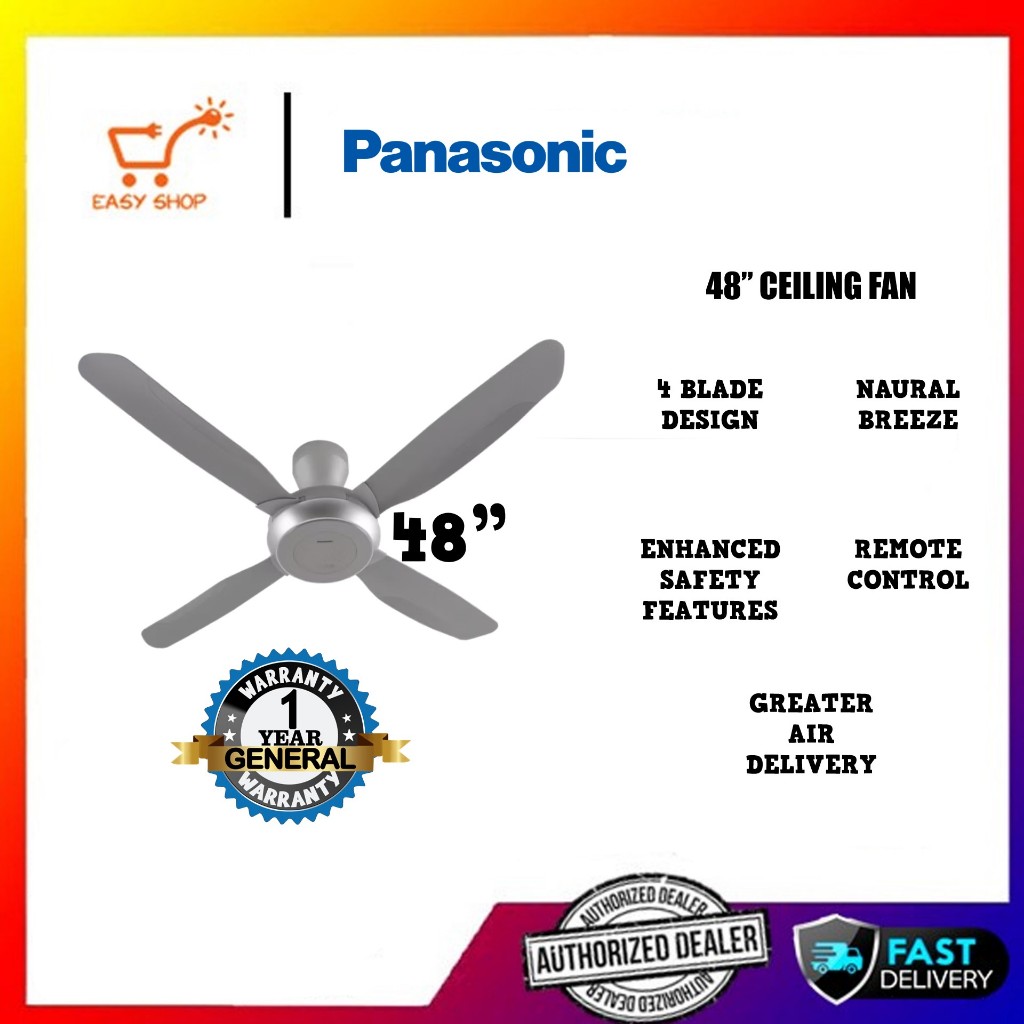 Panasonic NAMI 4 Blades 56" Ceiling Fan | F-M14E2VBHH F-M14E2 (Kipas ...