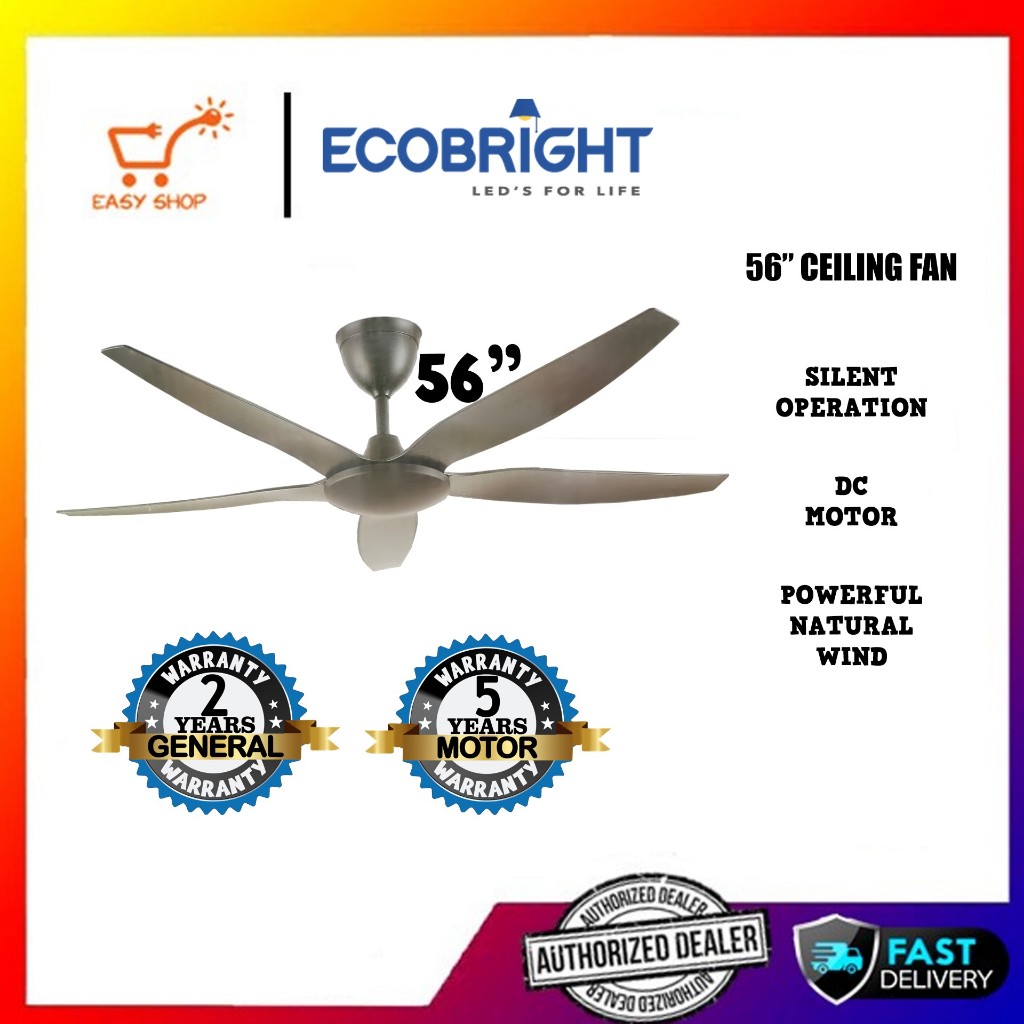 ECOBRIGHT M56 DC Motor Remote Control Ceiling Fan (MB) | Shopee Malaysia