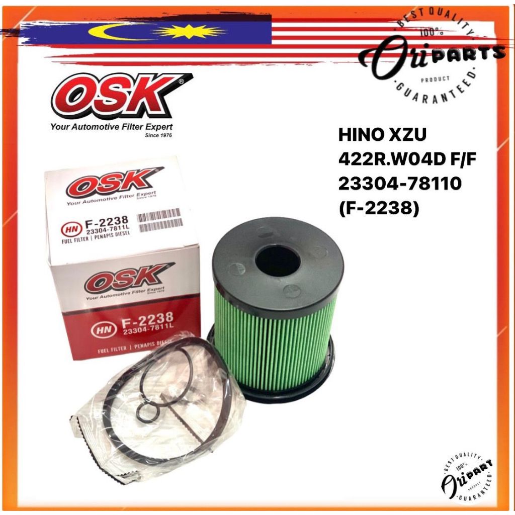 OSK F-2238 HINO XZU 422R W04D FUEL FILTER (23304-78110) | Shopee Malaysia