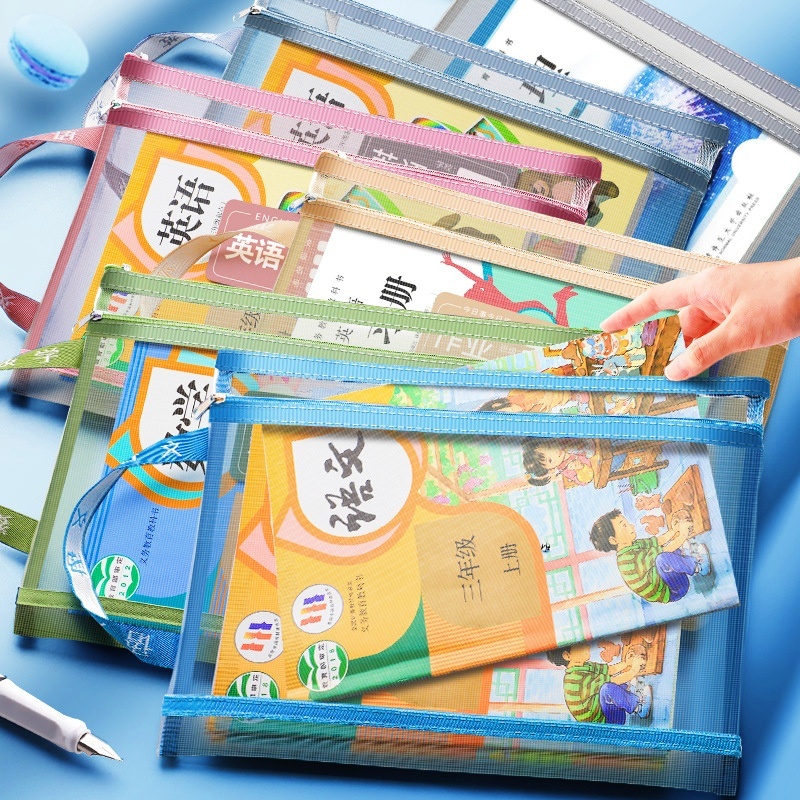 Double Layer Nylon Document Bag Mesh File Folder Paperwork A4 A5 Paper ...