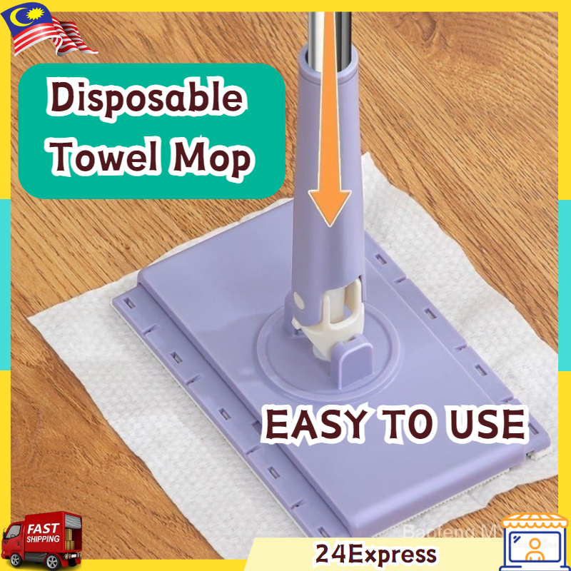 【120CM】Disposable Towel Mop Small Lazy Mop Towel Replacement Hands-Free ...
