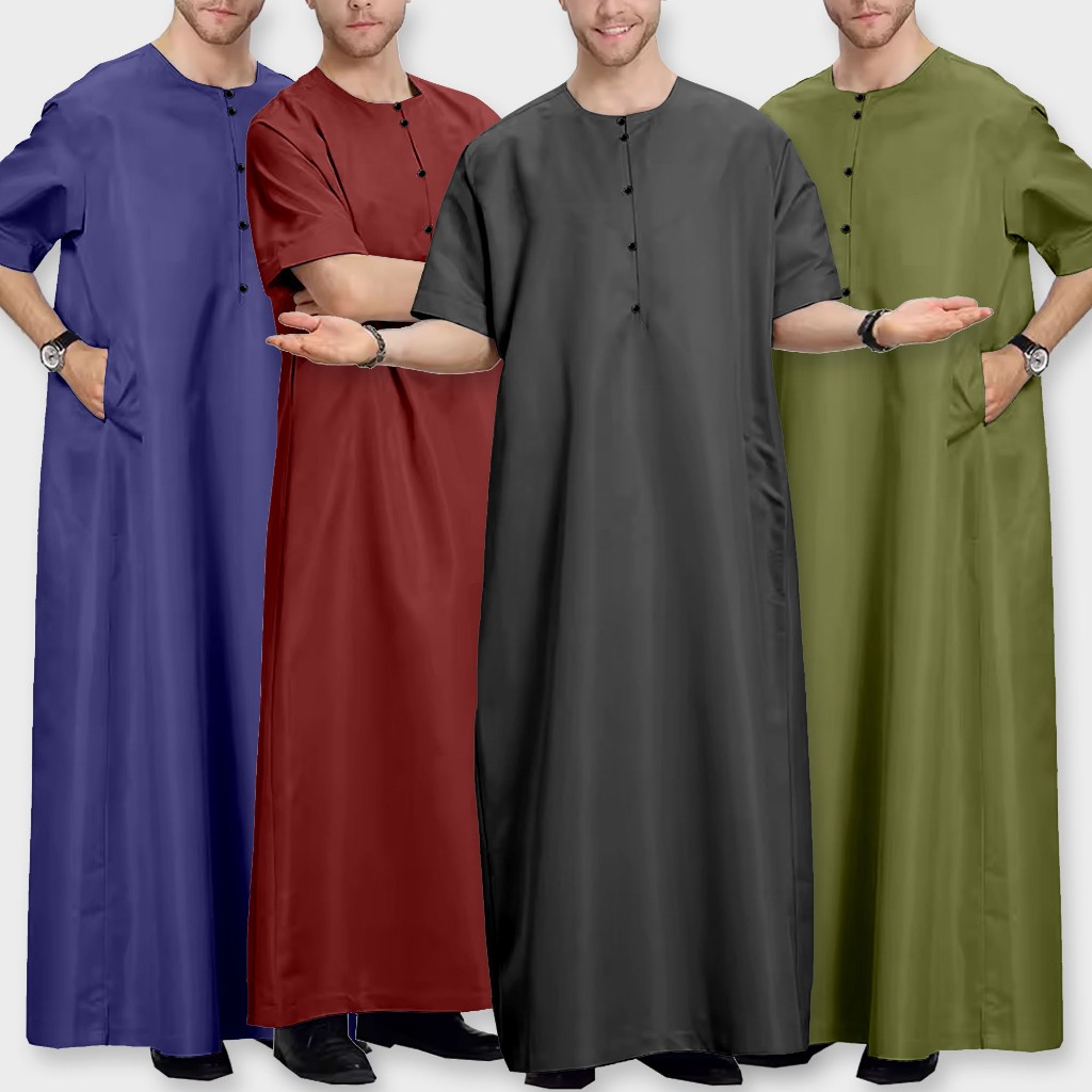 Mens Jubah Al-Arab Jubah Half Sleeves Jubah Dewasa Lelaki Feysen Jubah ...