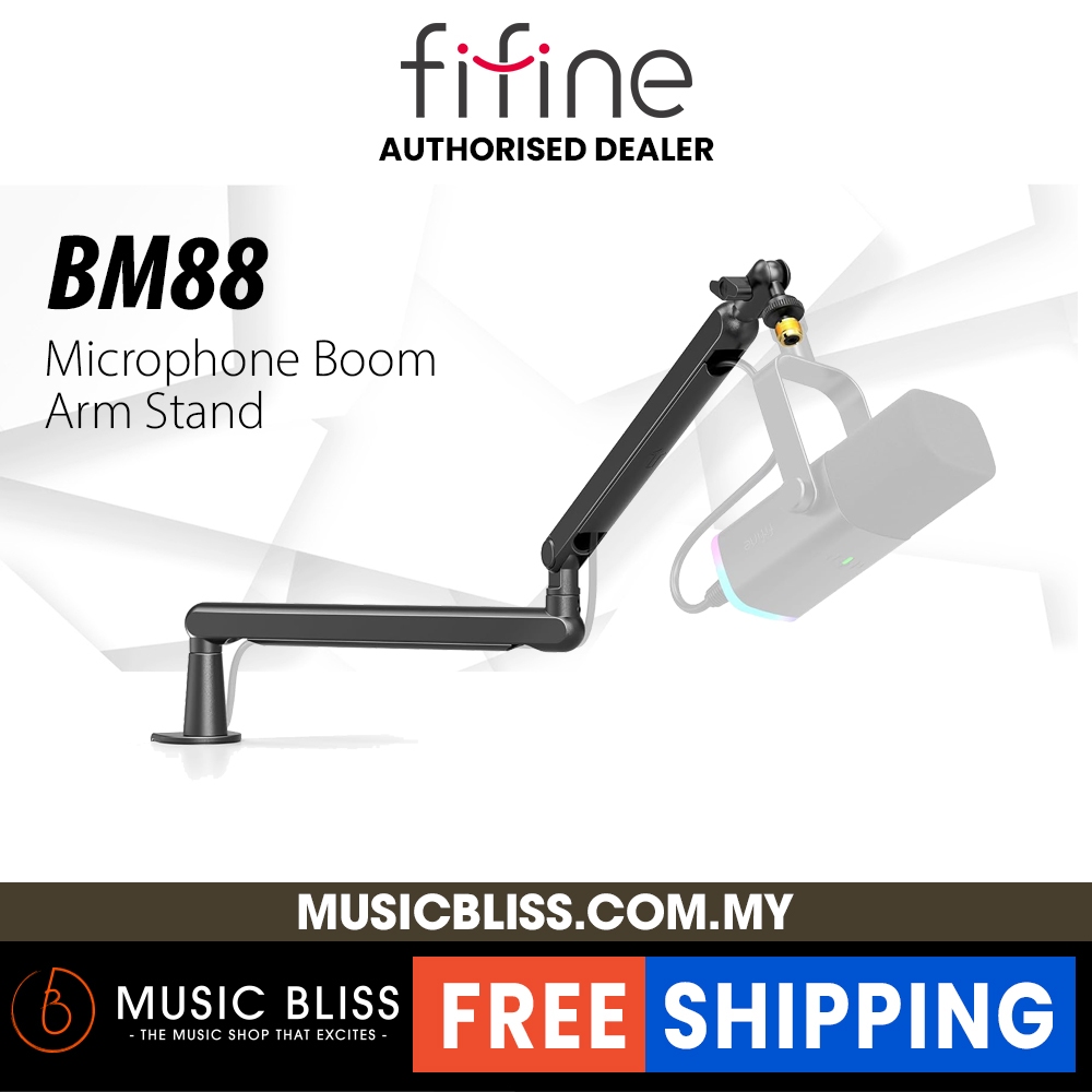 FIFINE BM88 Microphone Boom Arm, Low Profile Adjustable Stick ...