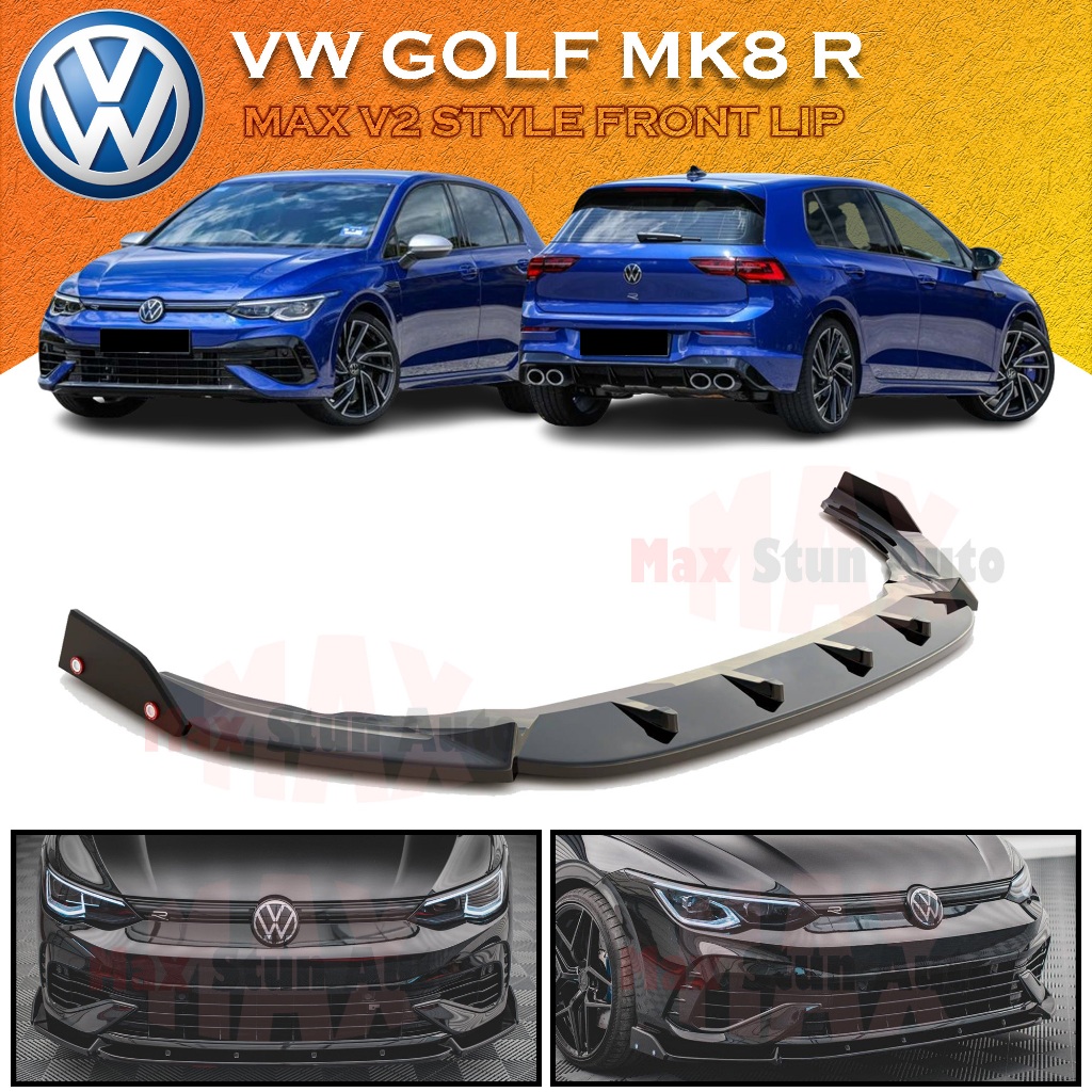 VOLKSWAGEN GOLF MK8 R MAX V2 FRONT LIP BUMPER SKIRT LIP CAR BODYKIT VW ...