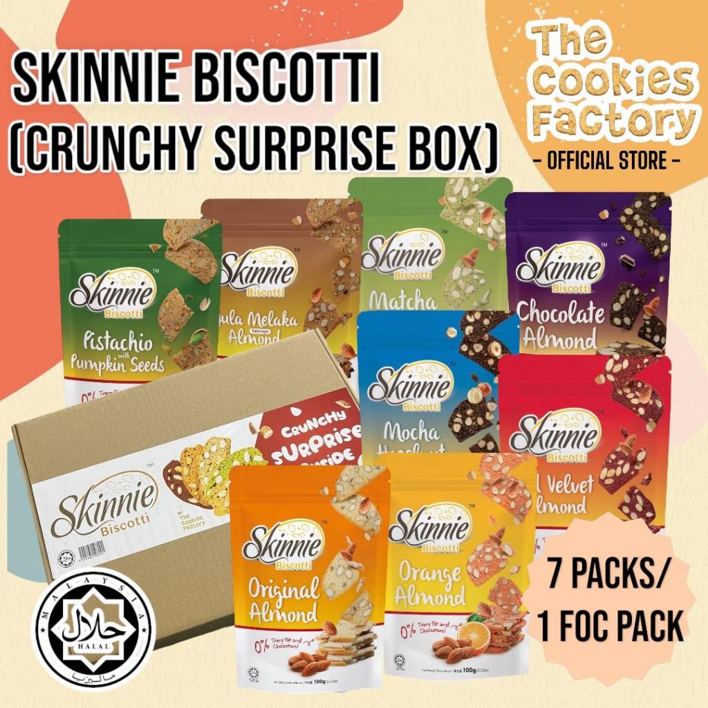 SKINNIE Biscotti: Crunchy Surprise Variety Box (100G/Pack x 7 Flavours ...