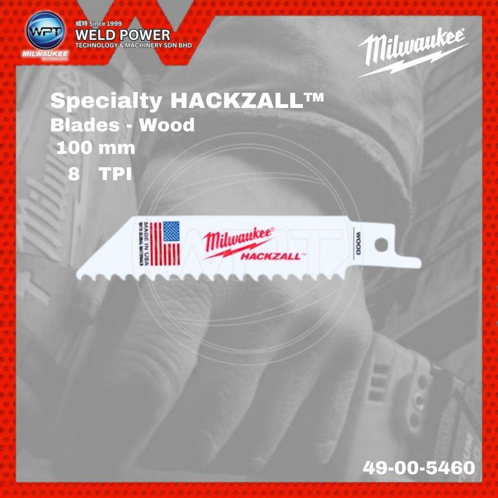 Milwaukee Specialty HACKZALL™ Blades – 4” 6 TPI Wood (Model: 49-00-5460 ...