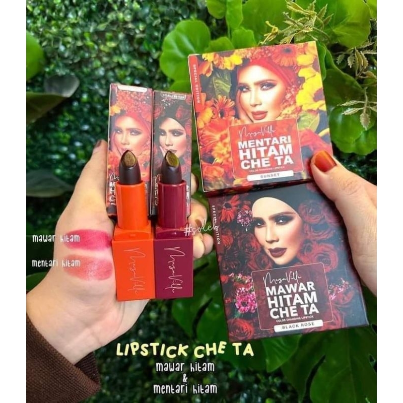 CHE TA LIPSTICK MAWAR HITAM & MENTARI HITAM (FAST SHIPPING) | Shopee ...