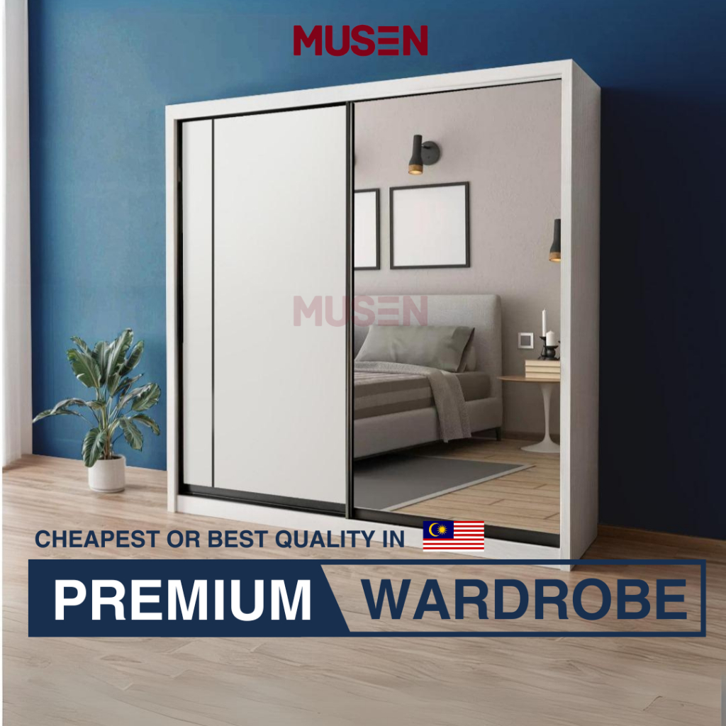 🔥LOWEST PRICE🔥Sliding Wardrobe/ Almari Baju/ 衣橱/ Anti Jump, 5x8/ 6x8/ 8x8, Free Installation ...