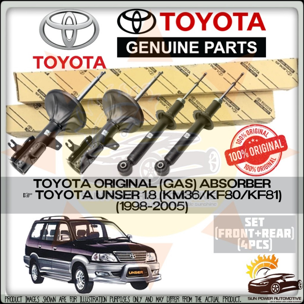 100% ORIGINAL GENUINE TOYOTA Unser 1.8 KM36 KF80 KF81 Gas Shock Strut Absorber ( FRONT REAR SET ...