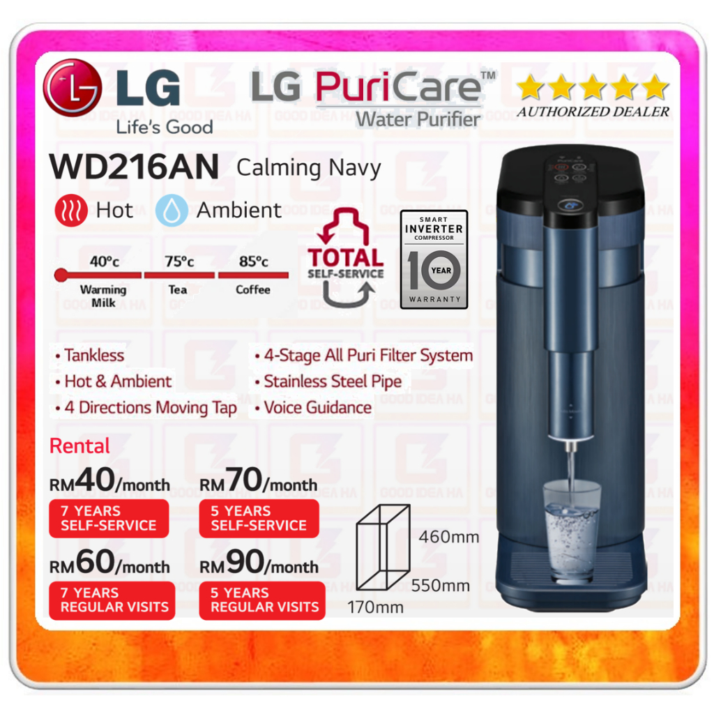 【RENTAL WD216AN】 LG PuriCare™ Tankless Water Purifier with 4-Stage ...