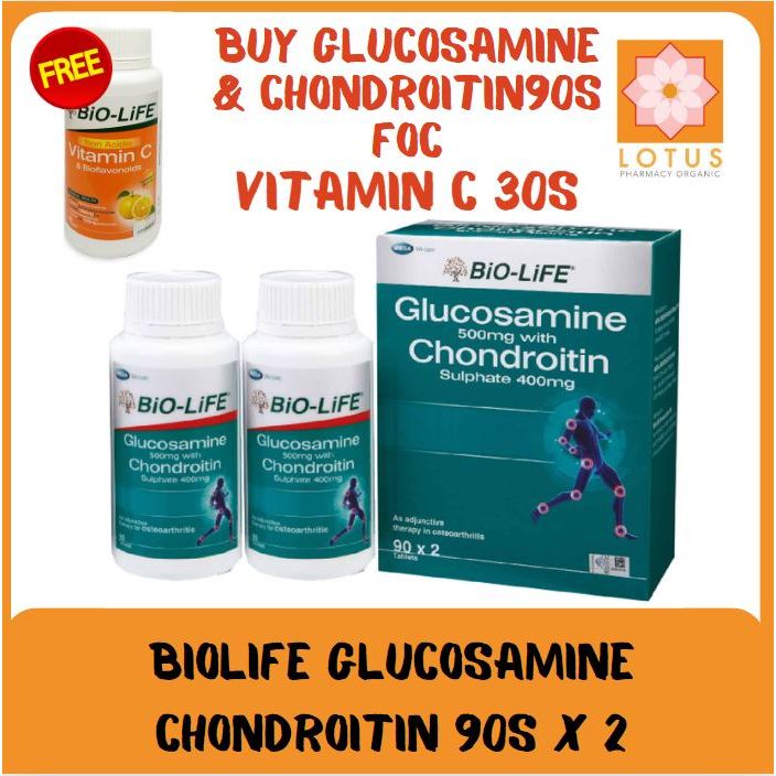 BioLife Glucosamine with Chondroitin 90s x2 FOC VITAMIN C 30S | Shopee ...