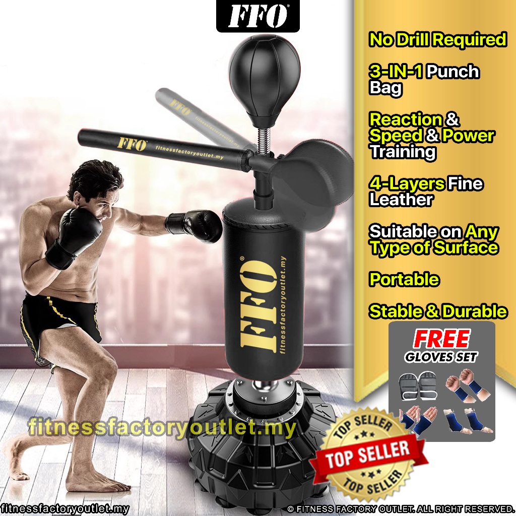 FFO Standing Punch Bag Reflex Spinning Bar Rotate Speed Ball Reaction ...
