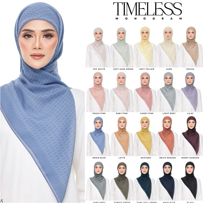 SHAWLPUBLIKA tudung Plain Monogram Timeless Cotton 2HELAI FREE 1 RING ...