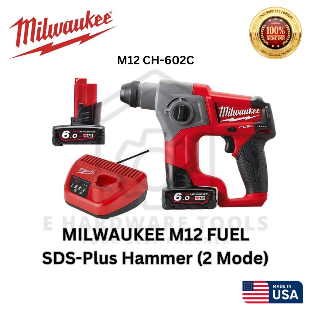 MILWAUKEE M12 CH-602C SDS-Plus Hammer 13mm (2 Modes) | Shopee Malaysia