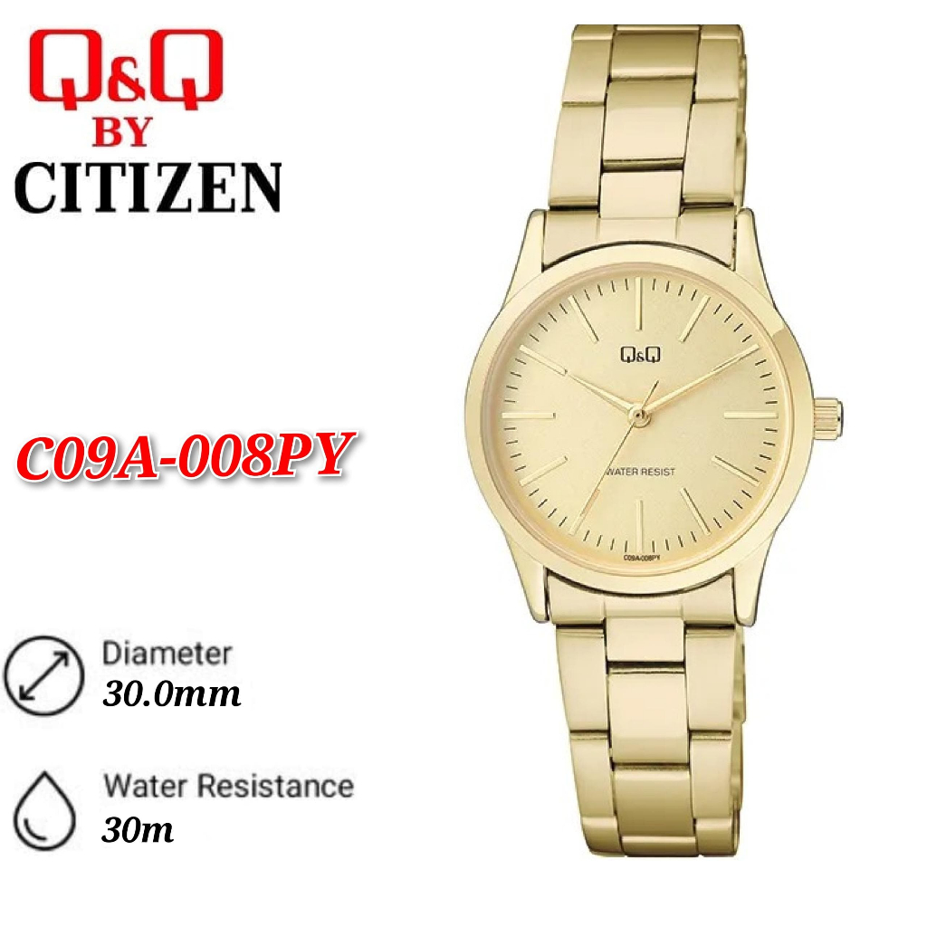 Q&Q Watch By Citizen Analogue Ladies Watch C09A-008PY - Gold | Shopee Malaysia