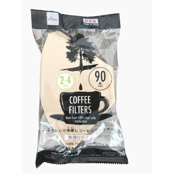 (Ready Stock) Daiso Coffee Filter unbleached 2~4 cups - 90 sheets ...