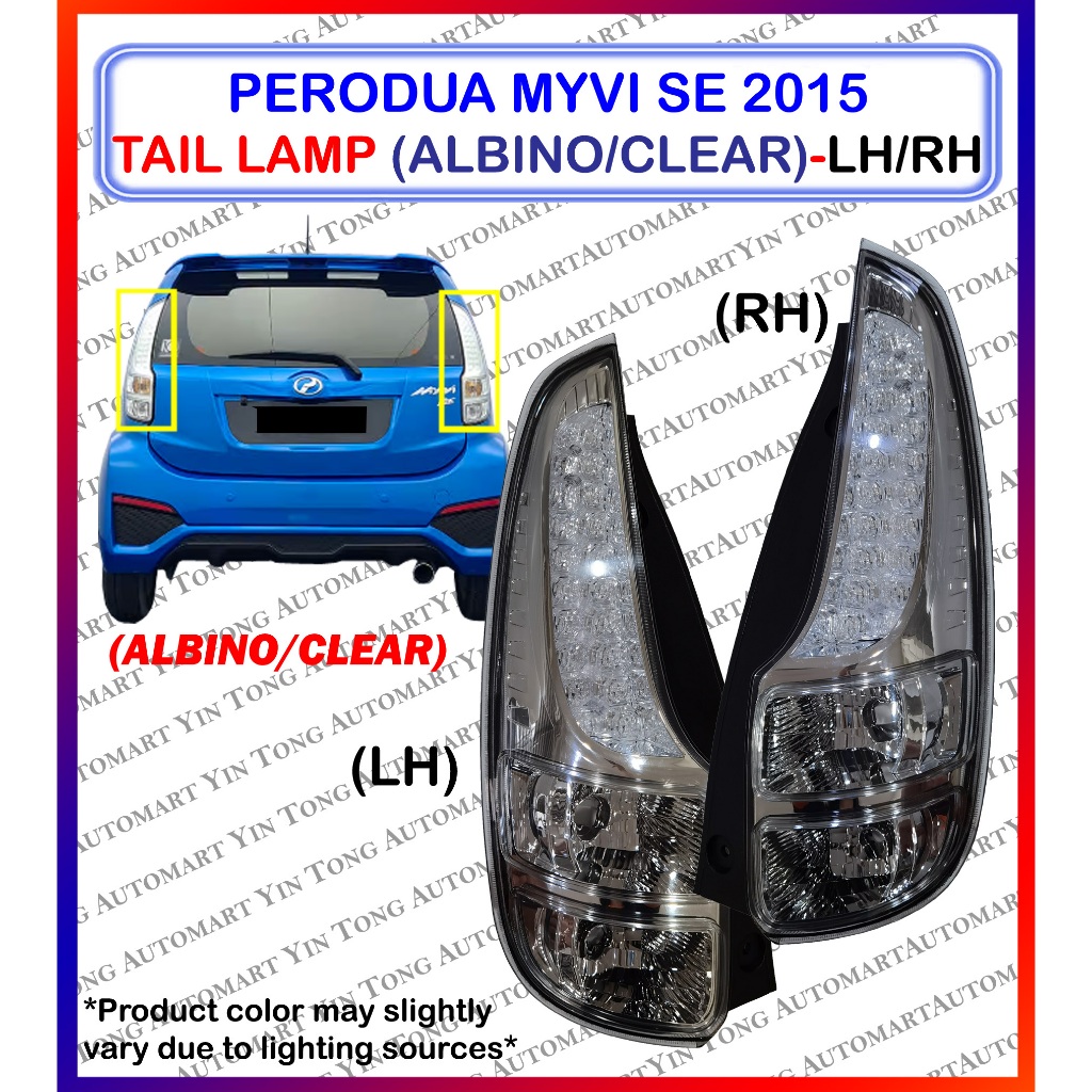 Perodua Myvi SE 2015 Year Rear Tail Lamp (Albino/Clear) - Left / Right ...
