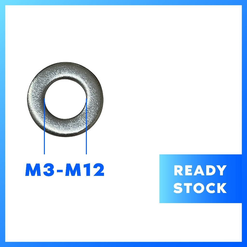 M3 M4 M5 M6 M8 M10 M12 Flat Washer Stainless Steel SUS 304 Common ...