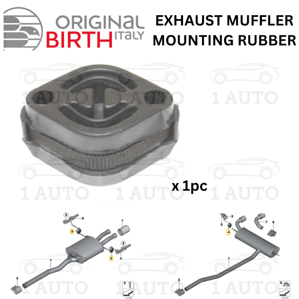ORIGINAL BIRTH ITALY REAR EXHAUST MUFFLER RUBBER MOUNT MINI COOPER R56 ...