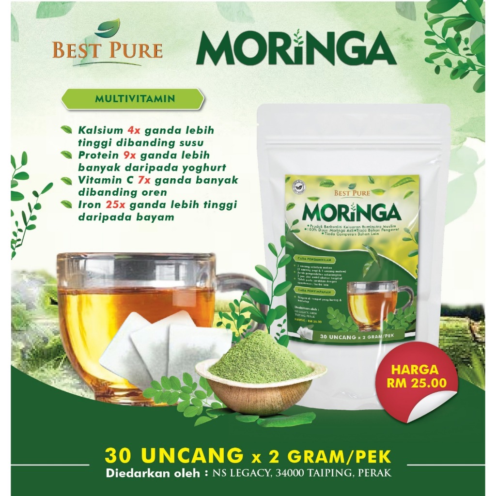 BEST PURE TEH MORINGA 30 UNCANG | Shopee Malaysia