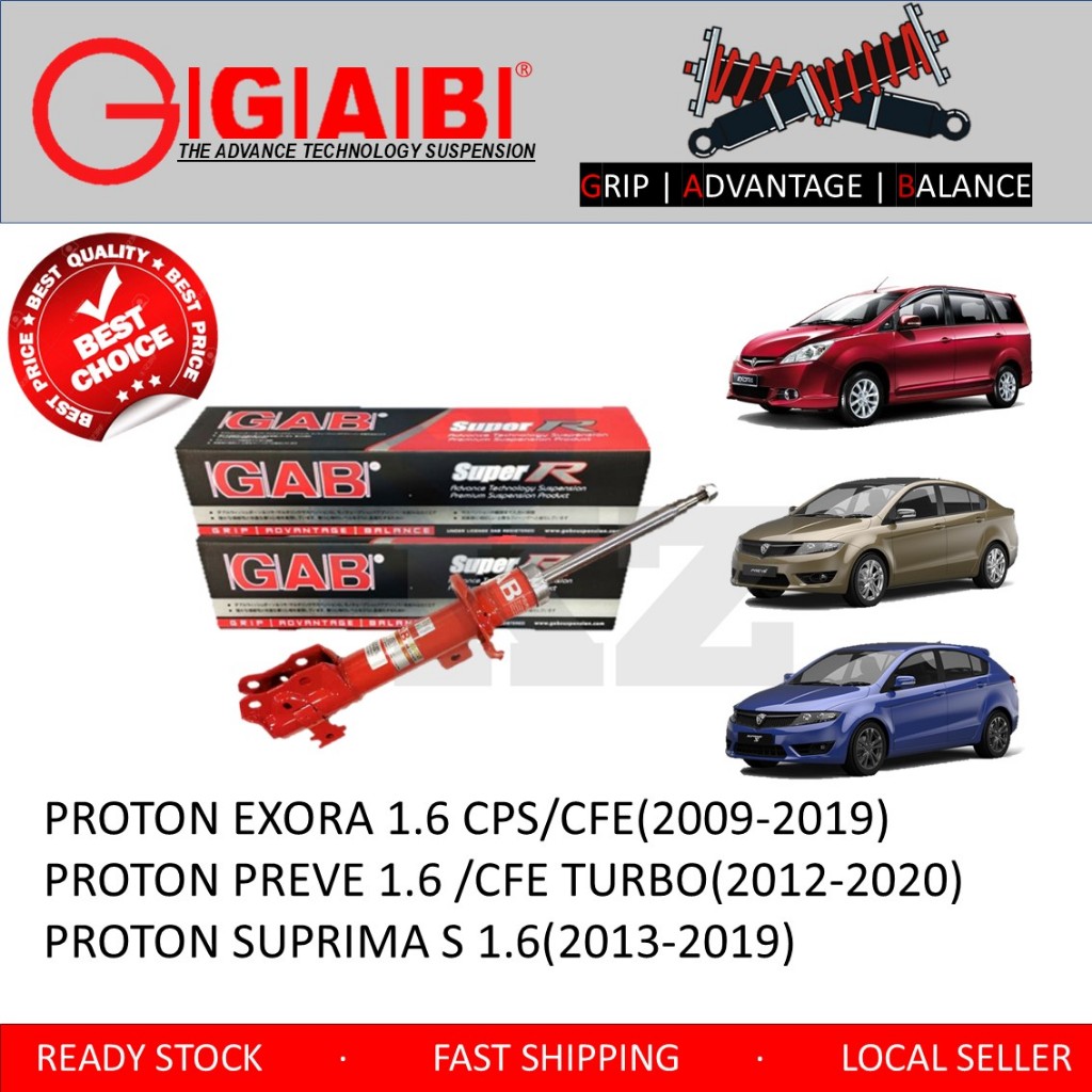 ORIGINAL GAB HEAVY DUTY SUPER R FRONT / REAR ABSORBER - PROTON SUPRIMA S 1.6 / PREVE 1.6 /CFE ...