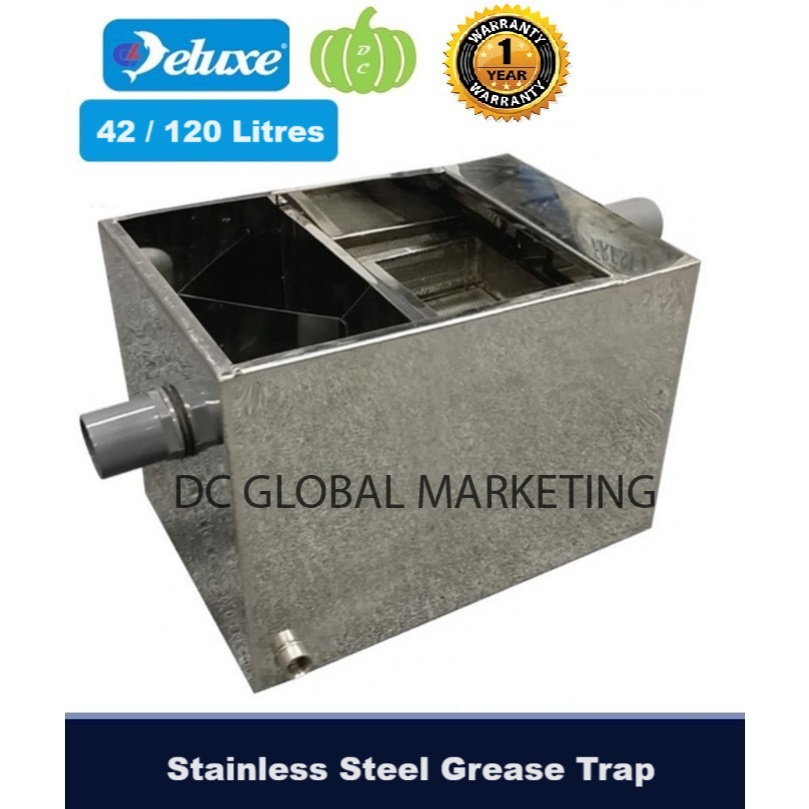 Deluxe 120 Liter 304 Stainless Steel Grease Trap for Restaurant Kitchen ...