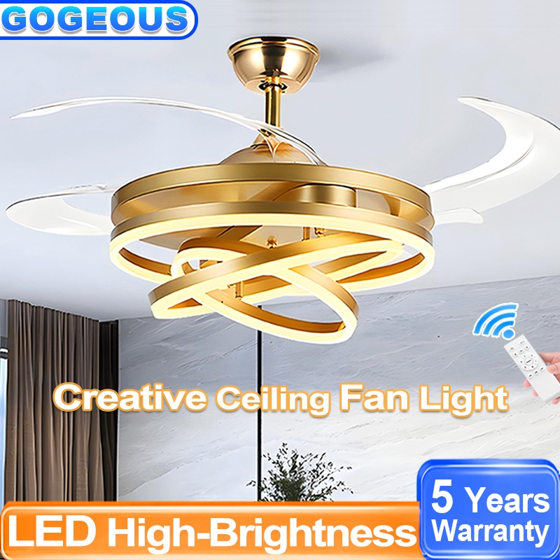 Creative Ceiling Fan with Light 50cm High Brightness LED Ceiling Light ...