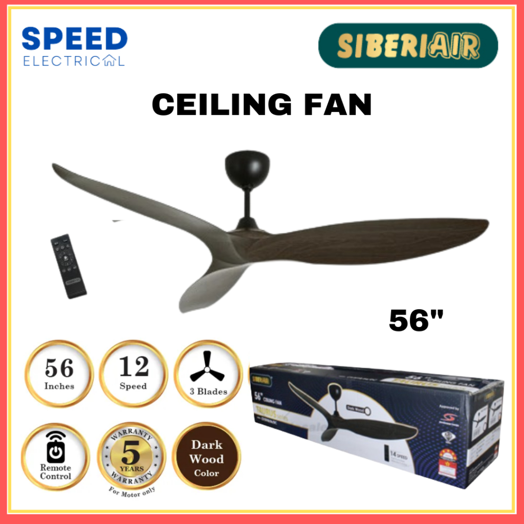 SIBERIAIR CEIING FAN 56INCH CF/SI18/56 REMOTE CONTROL DC FAN DECORATION ...
