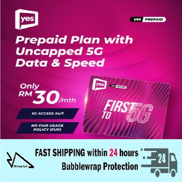 Yes FT5G Prepaid RM30 FT5G Yes 4G Yes 5G Unlimited Data and Speed | Shopee Malaysia