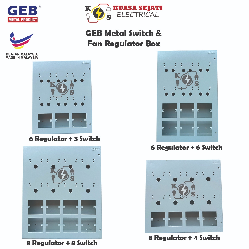 GEB Metal Switch & Fan Regulator Box - 6 Regulator + 3 Switch / 6 ...