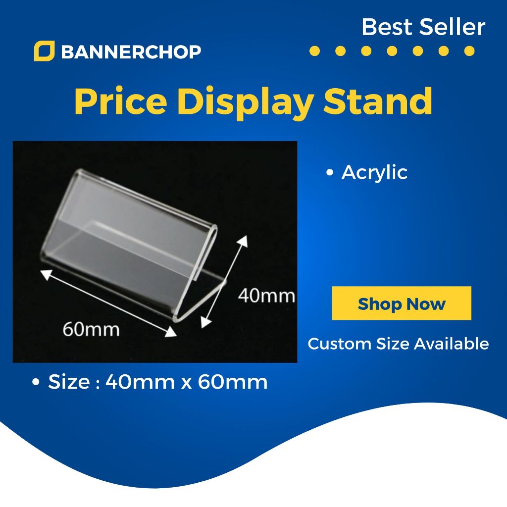 Acrylic card stand, Description stand, price tag, price label, name ...