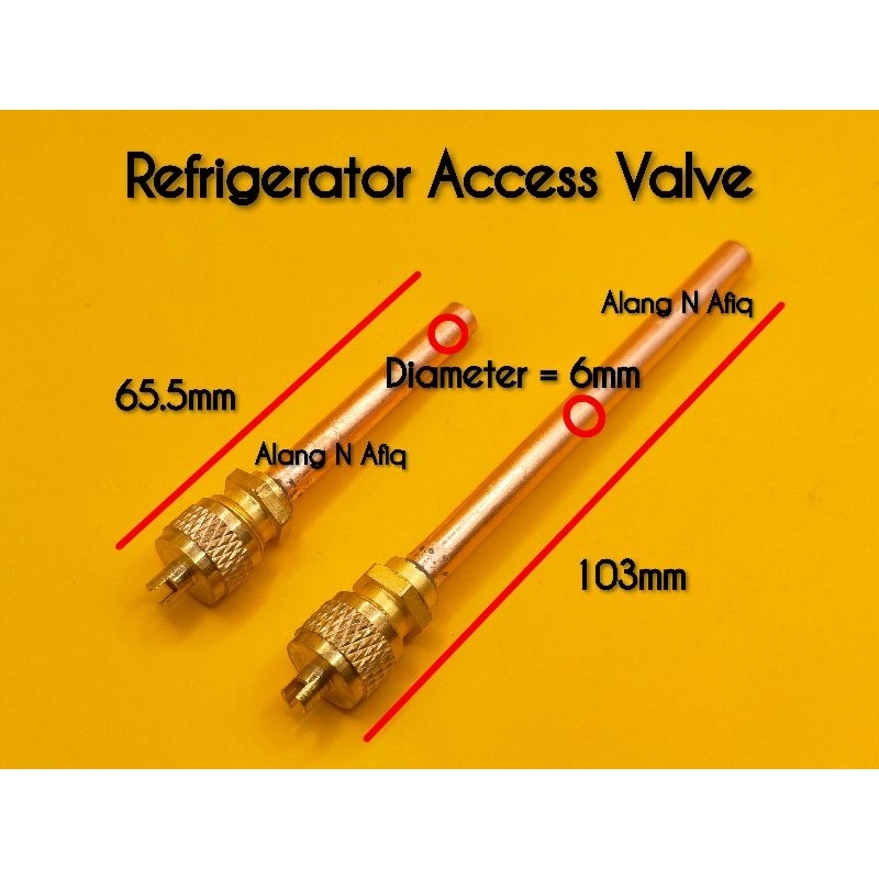 Access Valve Refrigerator 1/4 Copper Charge Valve Filling. Injap Peti ...
