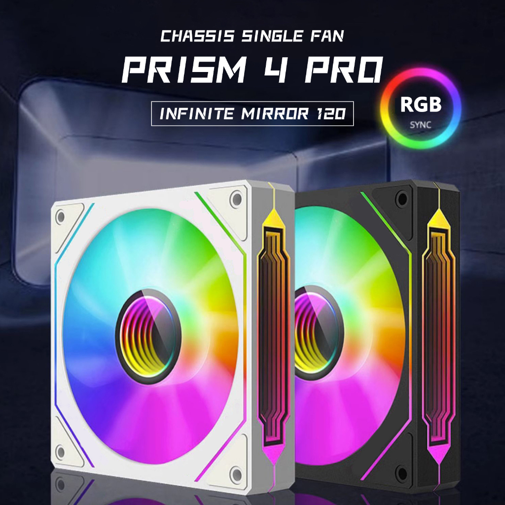 Prism Fan Black / White 5V ARGB 3Pin 12CM Casing Fan PWM 4PIN | Shopee ...