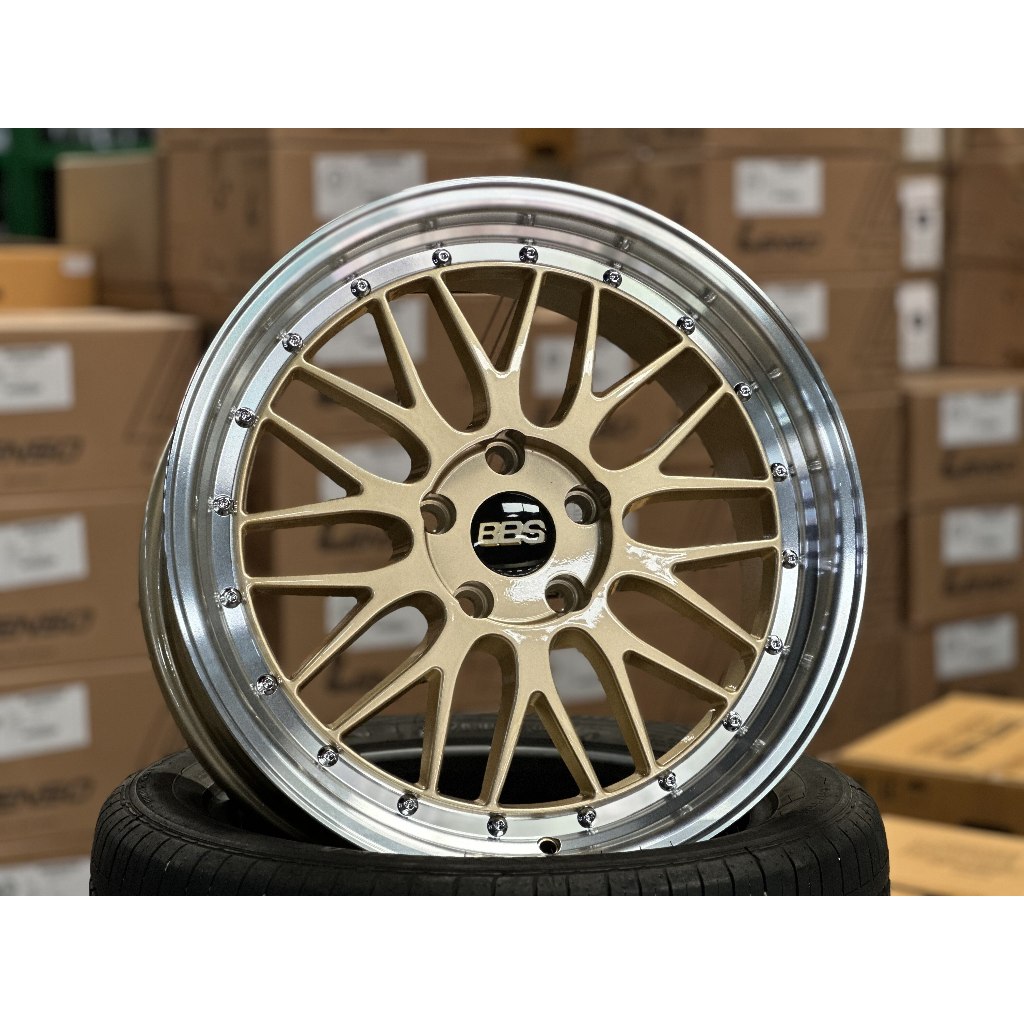 NEW 18X8J BBS LM Rim (set of 4) Gold 5X112 for Golf MK6 MK7 MK8 A3 S3 ...
