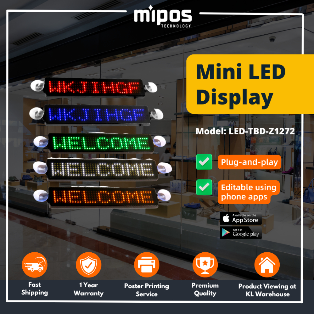 LED Mini Display Signboard Running Message | Car LED Display Sign ...