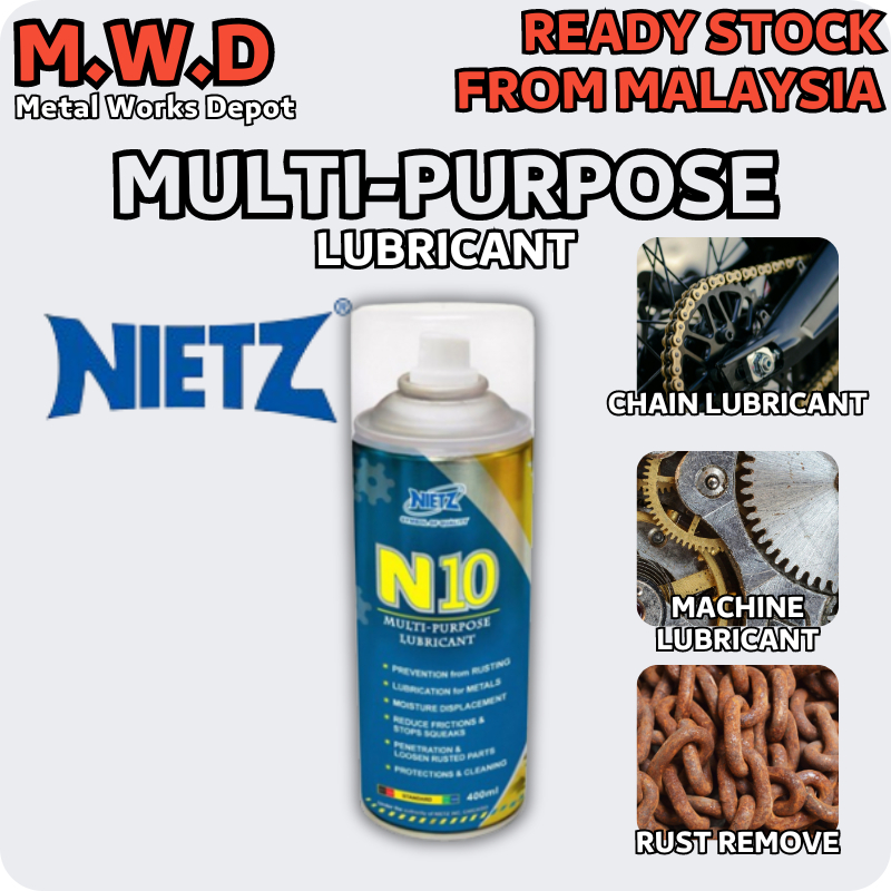 N10 MULTI-PURPOSE (400ML) NIETZ LUBRICANT SPRAY AEROSOL SERIES | Shopee ...