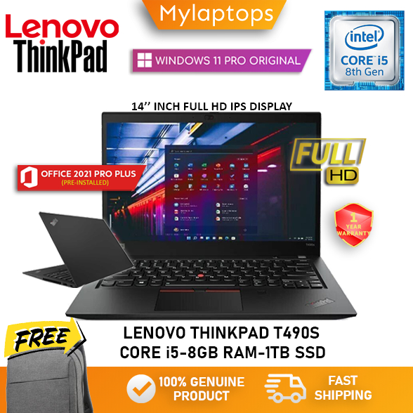 LENOVO THINKPAD T490s [CORE i5-8TH GEN / 8GB RAM / UP TO 1TB SSD] 14 ...