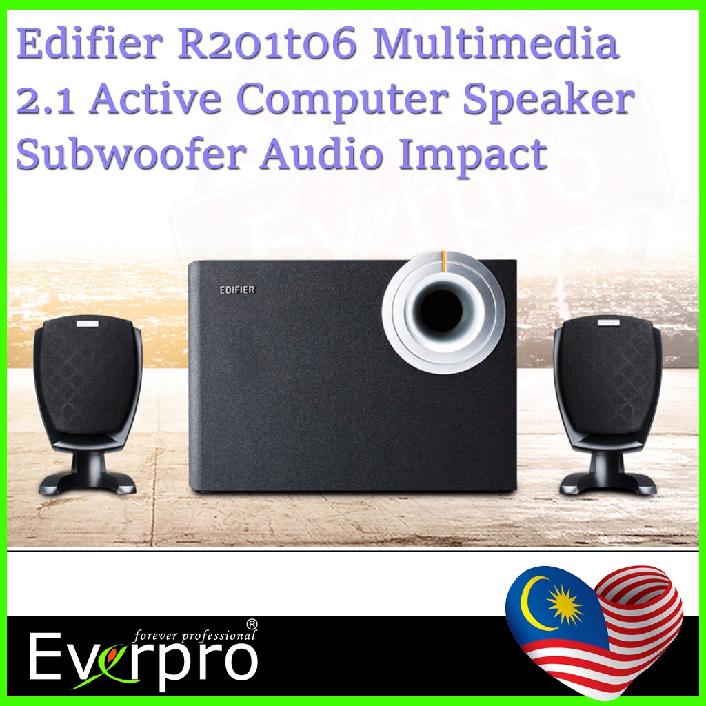 Multimedia 2.1 Speaker System Edifier R201t06 with Subwoofer, 14 W ...