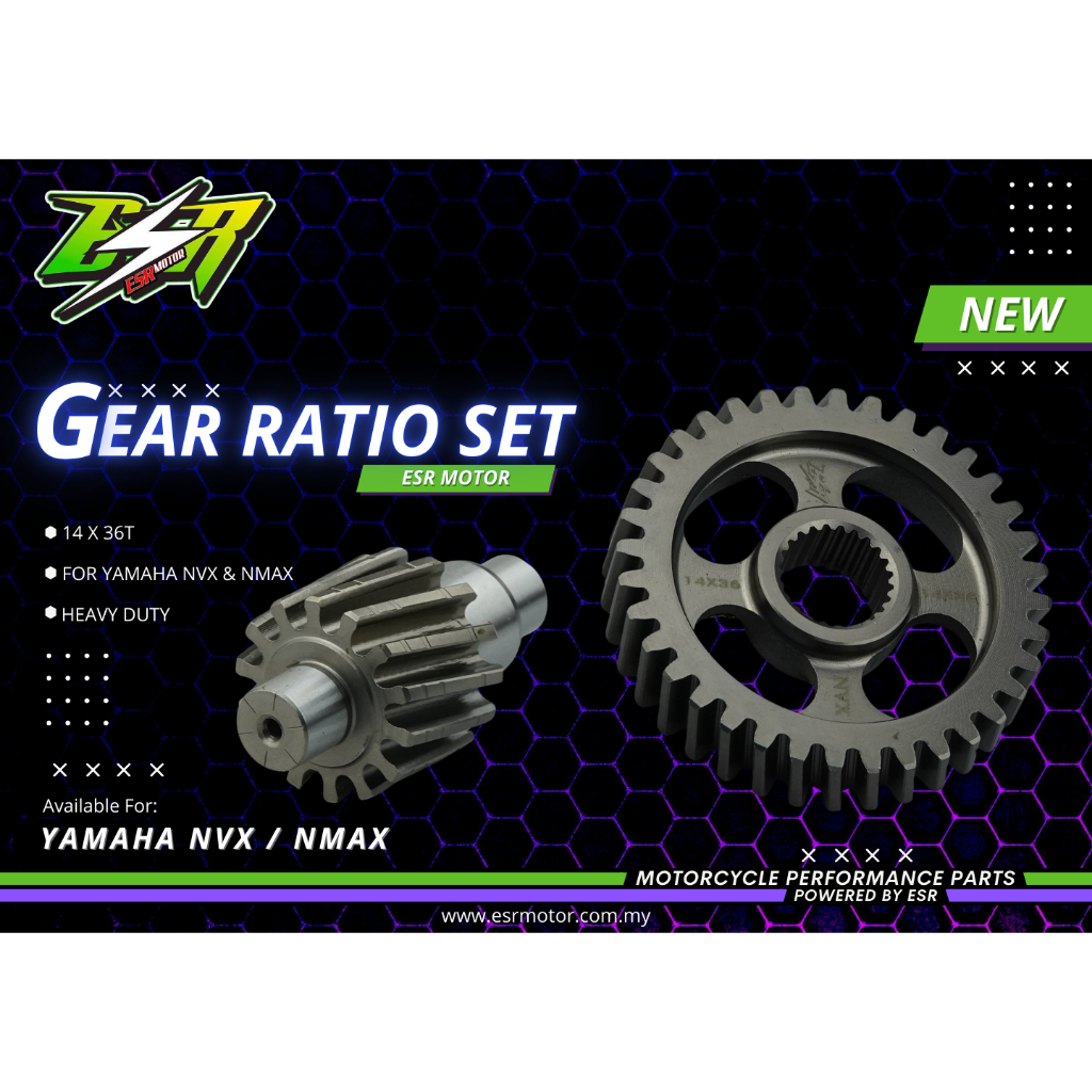 ESR MOTOR RACING GEAR FOR YAMAHA NVX/NMAX | Shopee Malaysia