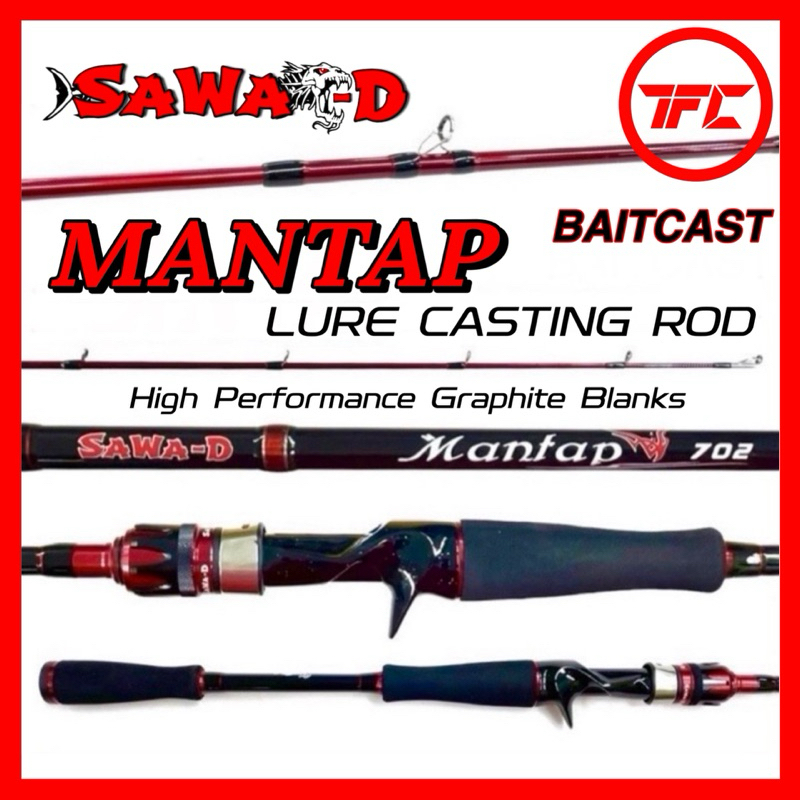 SAWA-D Mantap Baitcasting & Spinning Rod Baitcast BC Casting Cast ...