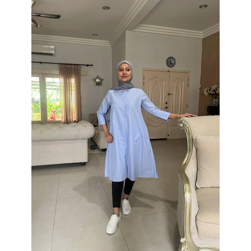 LIGHT BLUE LONG TOP (UNIQLO) | Shopee Malaysia